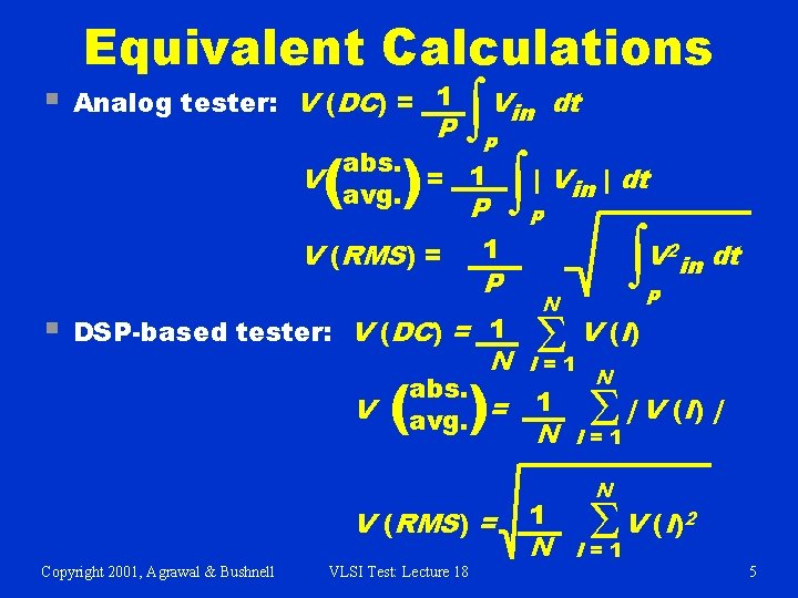 Lecture 18 Dspbased Analog Circuit Testing Definitions Unit
