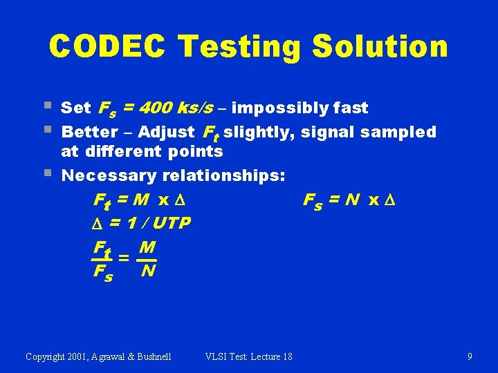 Lecture 18 Dspbased Analog Circuit Testing Definitions Unit