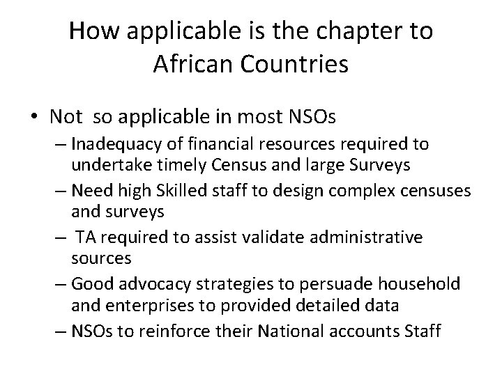 Use Table Chapter Six of SUT Draft Handbook