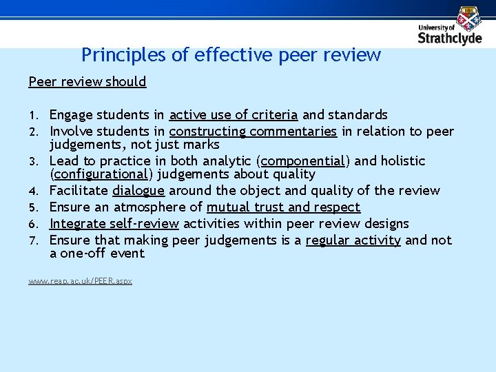 Assessment for learning the benefits of generating feedback