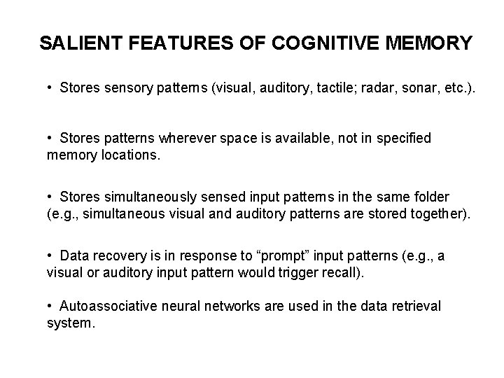 COGNITIVE MEMORY HUMAN AND MACHINE by BERNARD WIDROW