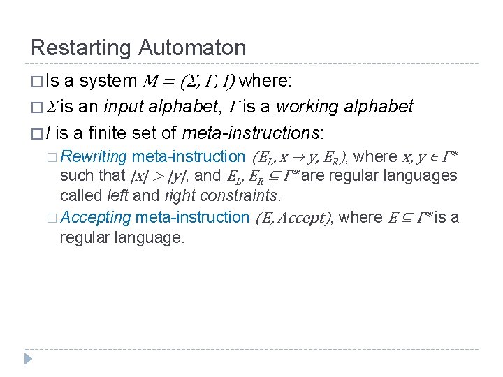 Learning Restricted Restarting Automata Presentation for the ABCD