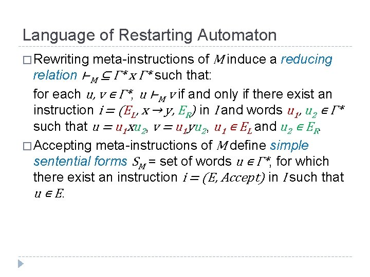 Learning Restricted Restarting Automata Presentation for the ABCD