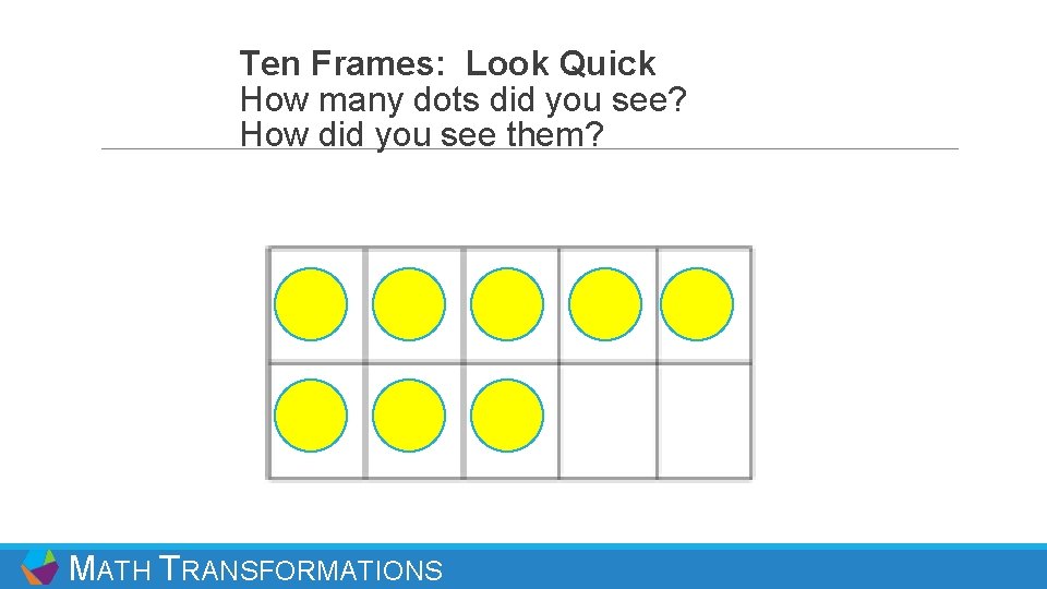 MATH TRANSFORMATIONS Number Talks VALLEY MATH INDUCTION SERIES