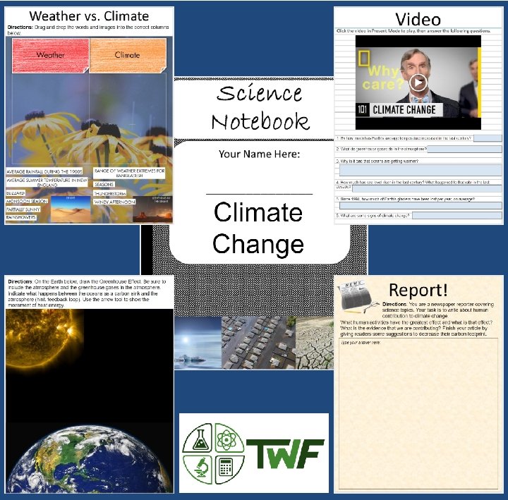 Climate Change Digital Interactive Notebook Activity 1 Weather