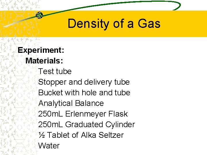 Lab 4 Density of a Gas Safety Goggles