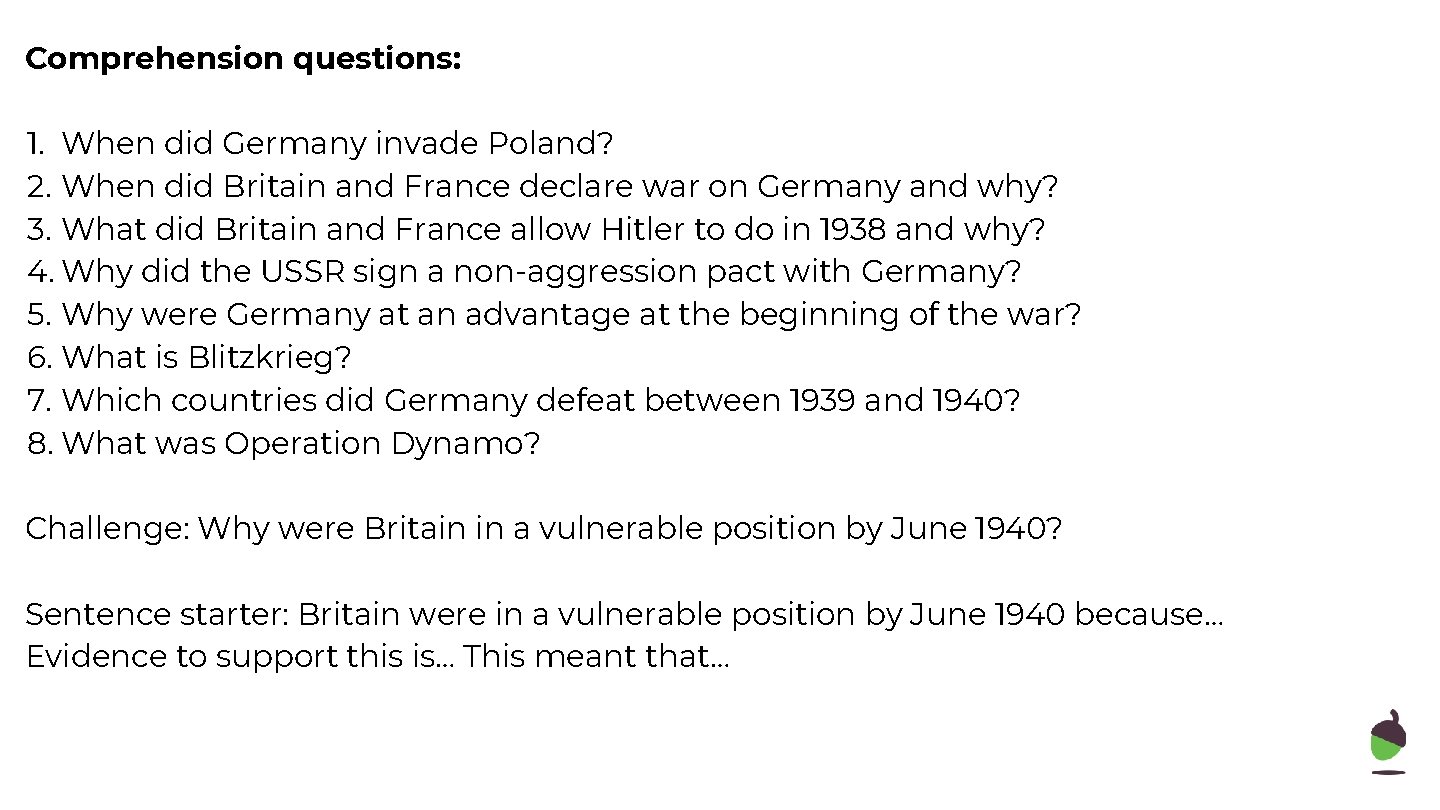 KS 3 History Lesson 1 of 6 Blitzkrieg