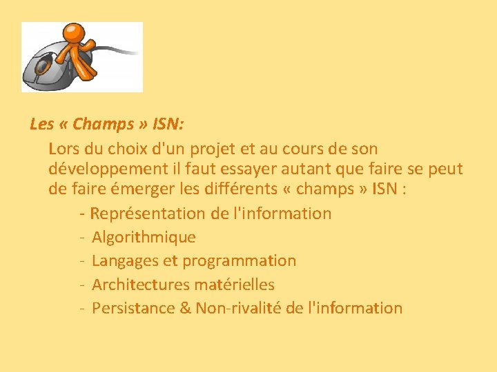 Le Projet en ISN Selon le BO Les