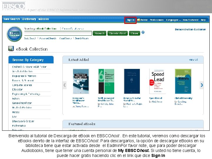 Descarga de e Books on EBSCOhost Tutorial support