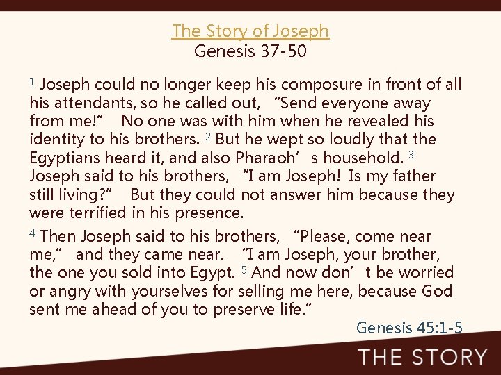 The Story of Joseph Genesis 37 50 Jacobs