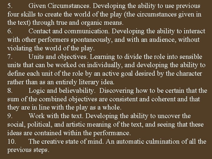 Acting Approaches Theatre Arts 1 B Stanislavski 1