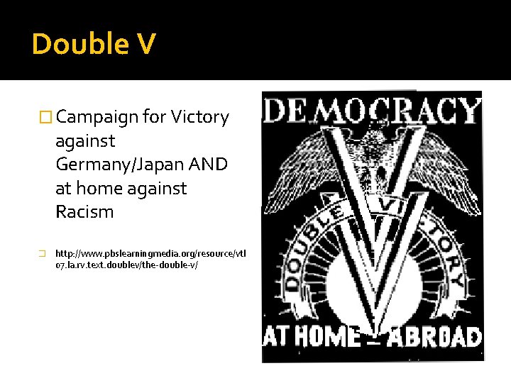 Double V Zoot Suits War on the Home