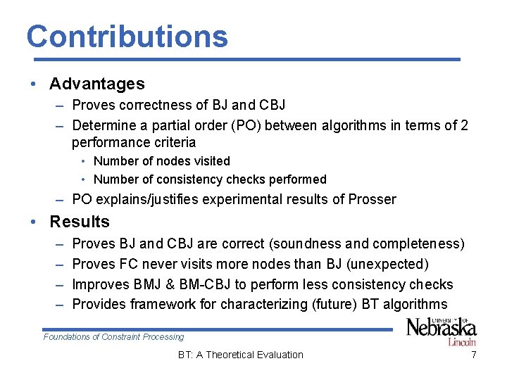Intelligent Backtracking Algorithms A Theoretical Evaluation Foundations of