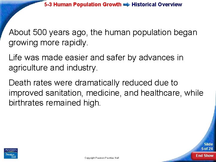 biology Slide 1 of 24 Copyright Pearson Prentice