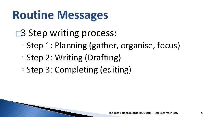 Business Communication Lecturer Gareth Jones Class 6 Routine