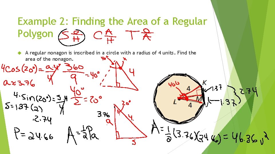 11 6 Areas of Regular Polygons Student Objectives