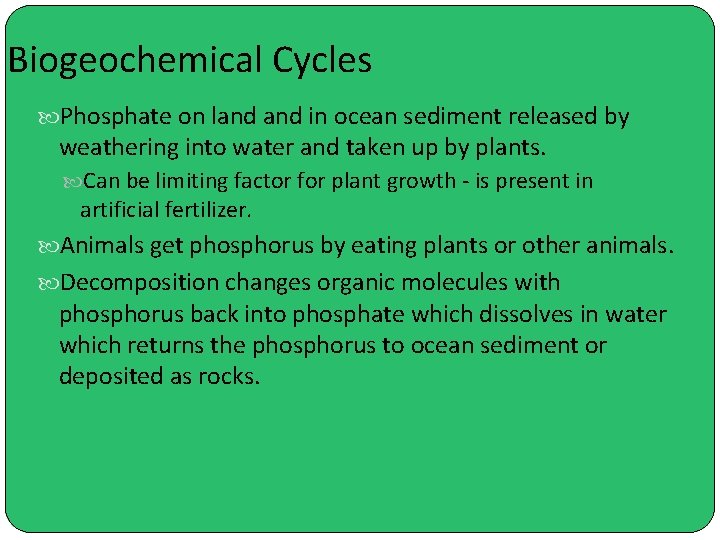 Terrestrial Ecology Part Two Biogeochemical Cycles Biomes Succession