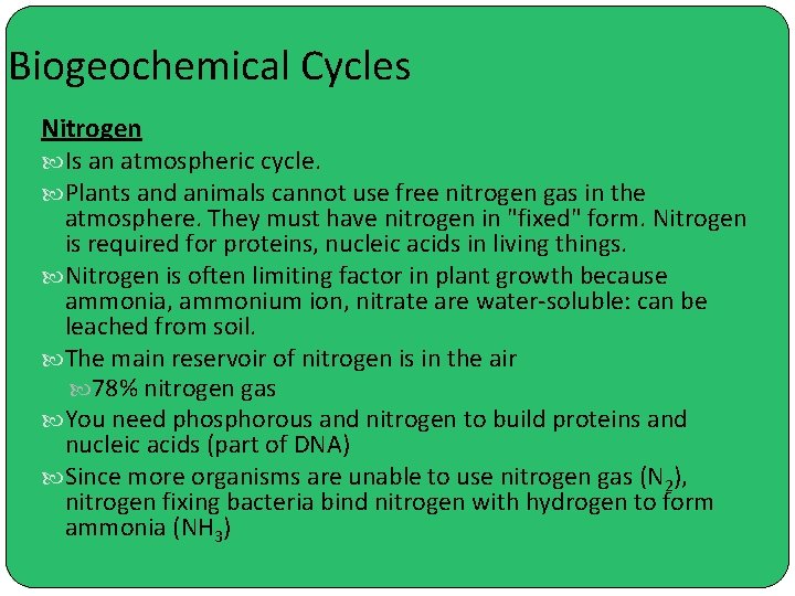 Terrestrial Ecology Part Two Biogeochemical Cycles Biomes Succession