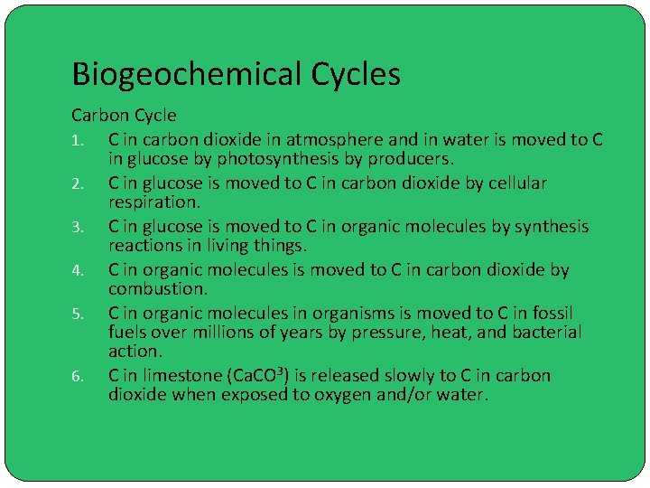 Terrestrial Ecology Part Two Biogeochemical Cycles Biomes Succession