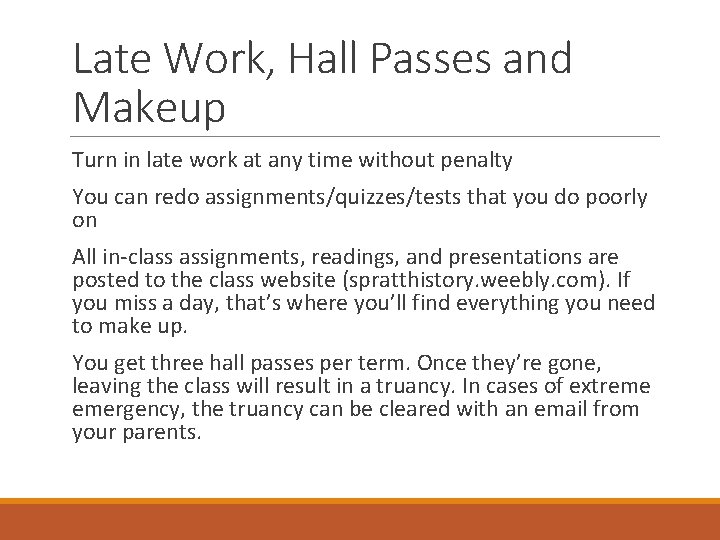 Mr Spratts History Class Required Materials Bring the