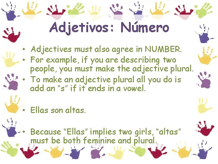Adjetivos Number Agreement Too Adjetivos Repaso Adjectives agree