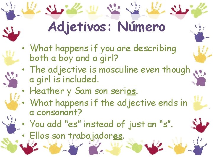 Adjetivos Number Agreement Too Adjetivos Repaso Adjectives agree