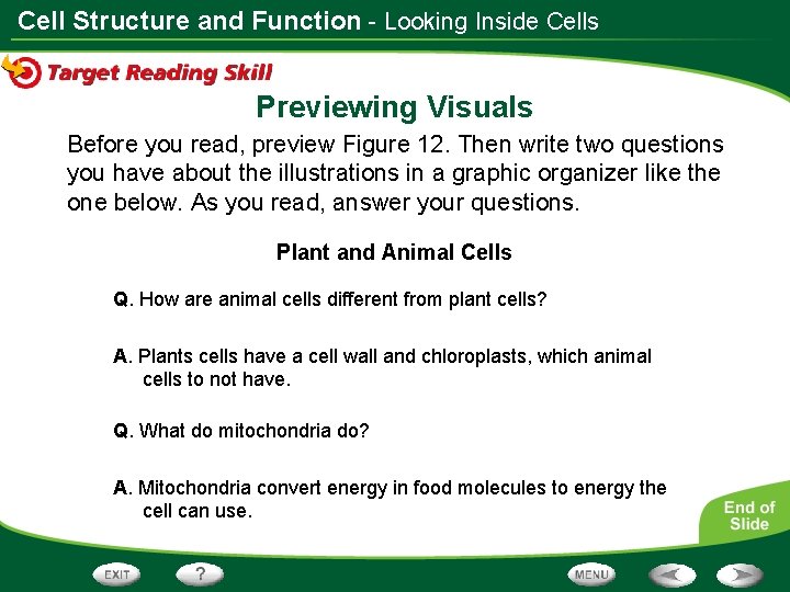 Cell Structure and Function Table of Contents Discovering