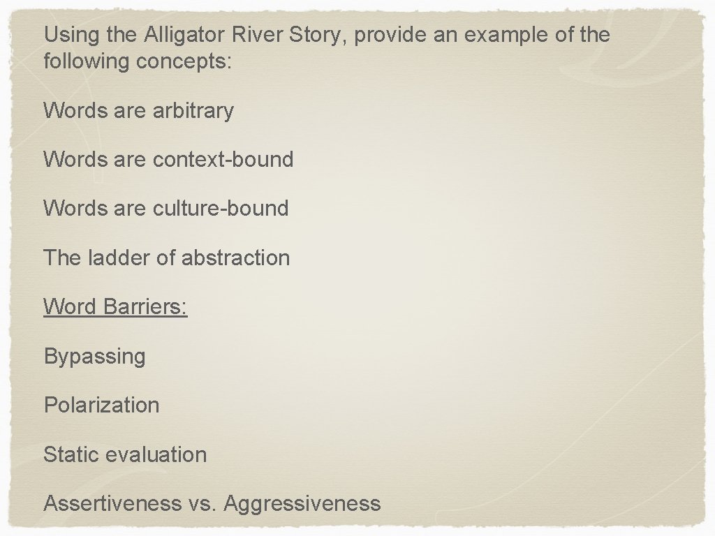 Alligator River Story Triangle of meaning Symbol Word