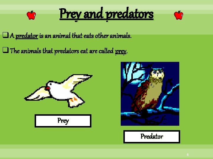 FOOD CHAINS Predator Sees movement By Jennifer Richardson