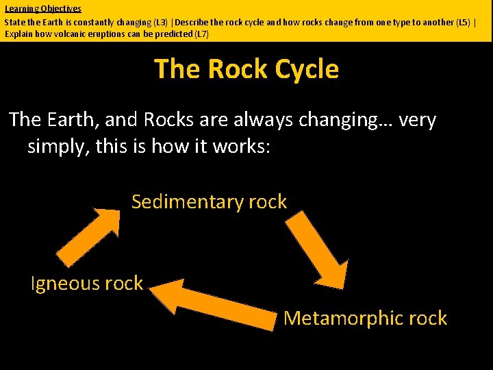 Learning Objectives State the Earth is constantly changing