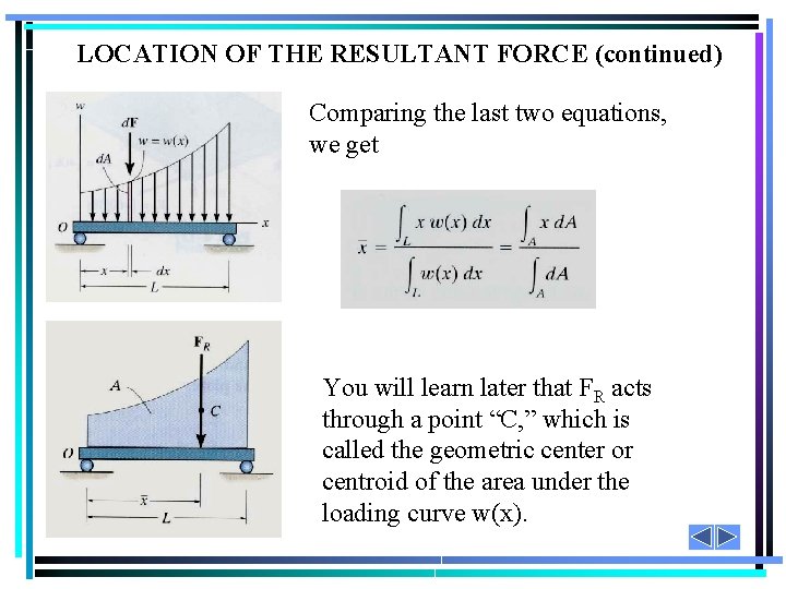 REDUCTION OF A SIMPLE DISTRIBUTED LOADING Todays Objectives