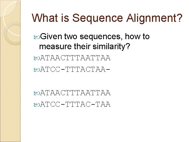 CSCE 555 Bioinformatics Lecture 4 Sequence Alignment part