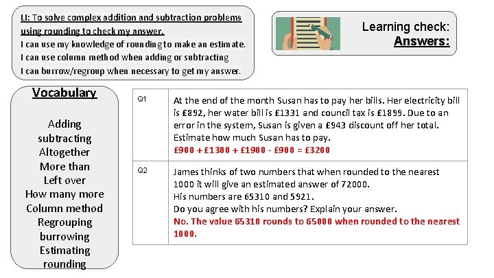 To solve complex addition and subtraction problems using