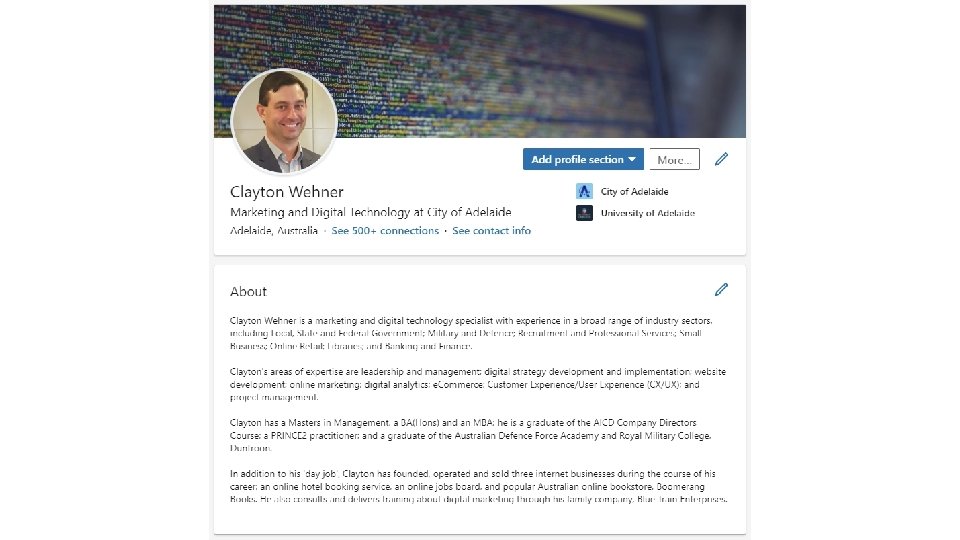 How to build a brilliant Linkedin profile Clayton