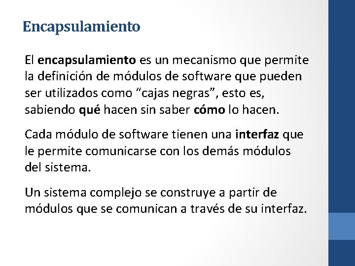 Introduccin a la Programacin Orientada a Objetos Encapsulamiento
