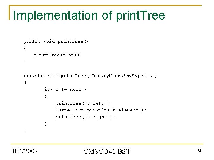 CMSC 341 Binary Search Trees 832007 CMSC 341