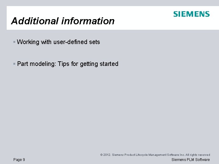 Solid Edge ST 5 Training Constructing base features