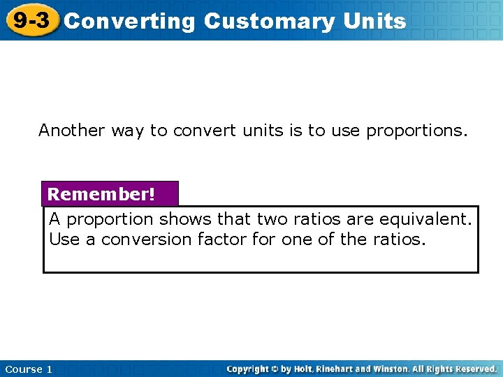 9 3 Converting Customary Units Warm Up Problem