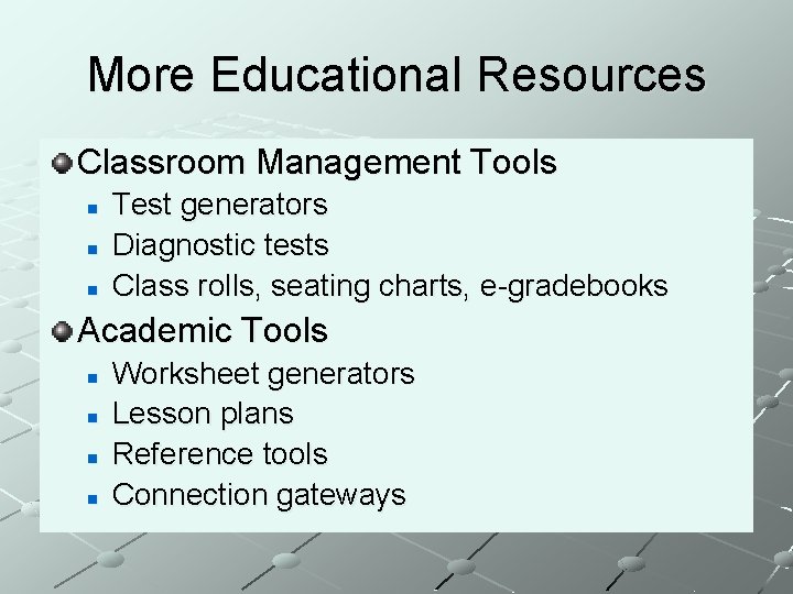 Using the Web for Teaching and Learning Chapter
