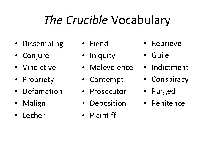 The Crucible Drama Terms Review Like fiction plays