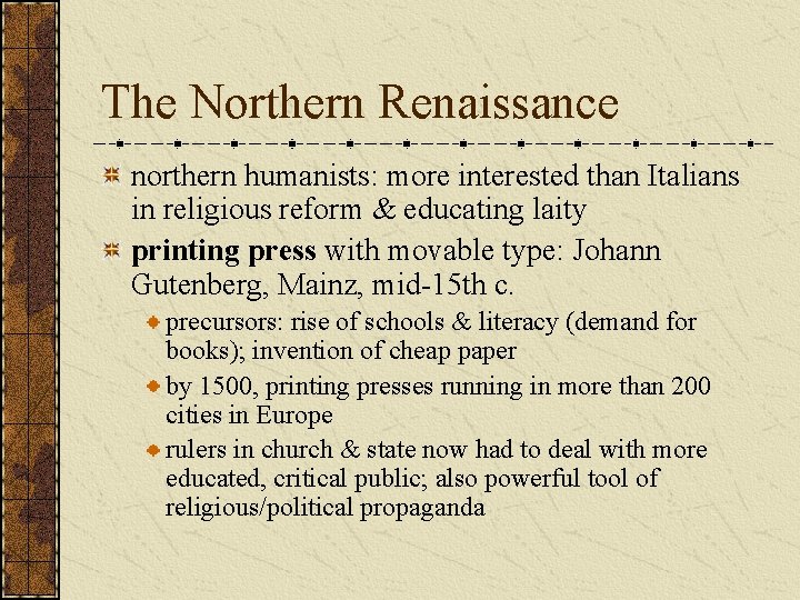 The Renaissance rebirth transition from medieval to modern