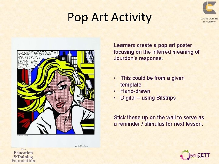 To My Old Master Lesson Objective To learn