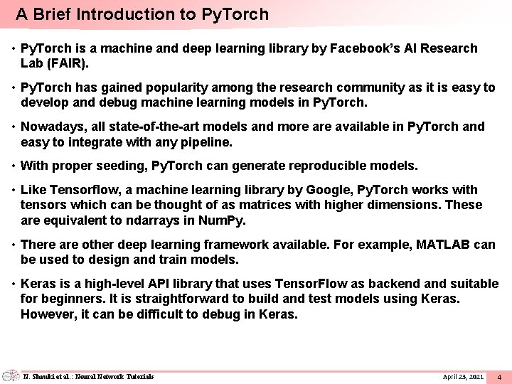 Deploying Neural Network Architectures using Py Torch Nabila