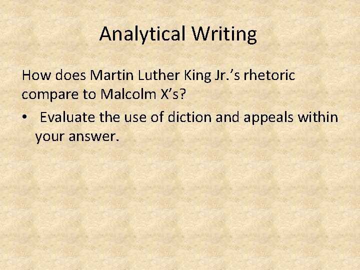 MLK and Malcolm X Background Martin Luther King