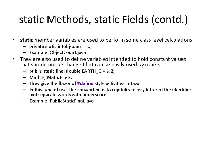 Session 3 More On Object Oriented Programming Static