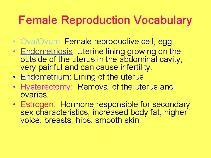 REPRODUCTION 101 Male Reproduction Vocabulary Circumcision Surgically ...