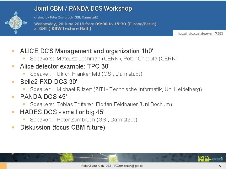 DCS GSI Helmholtzzentrum fr Schwerionenforschung Gmb H DCS