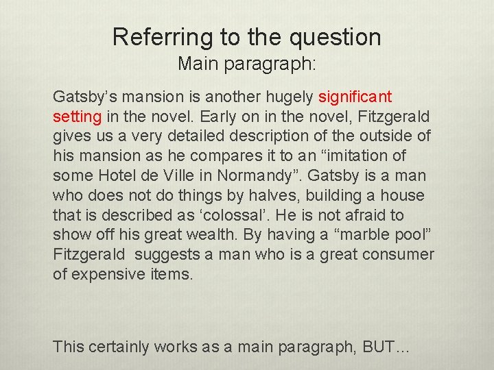 Critical essay The Great Gatsby by F Scott