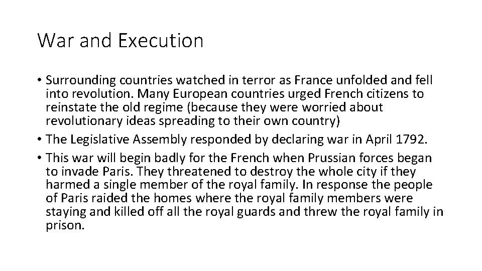 Chapter 7 Section 2 Notes Revolution Brings Terror