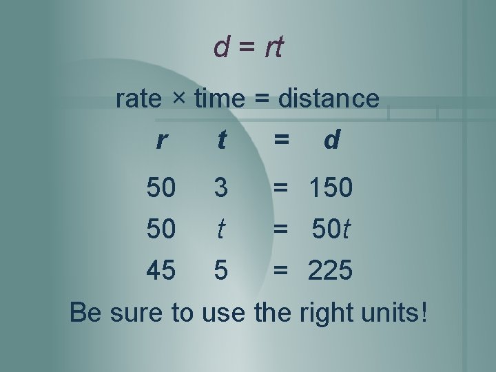 Algebra 1 Section 3 7 Uniform Motion Uniform